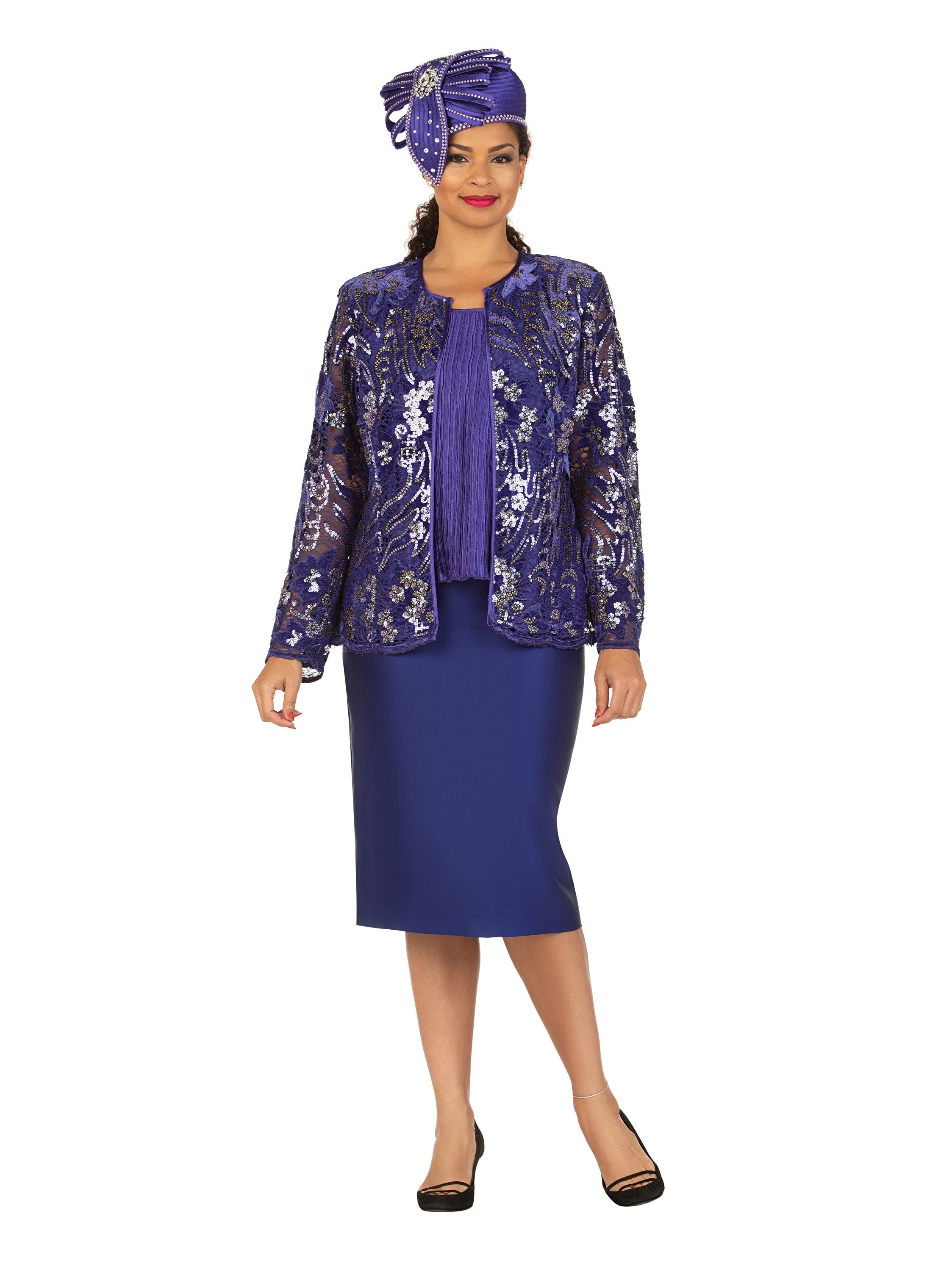 3pc Sqns Jkt, Crkl Stn Cami, Twl Skt Suit-Plus – Giovanna Apparel