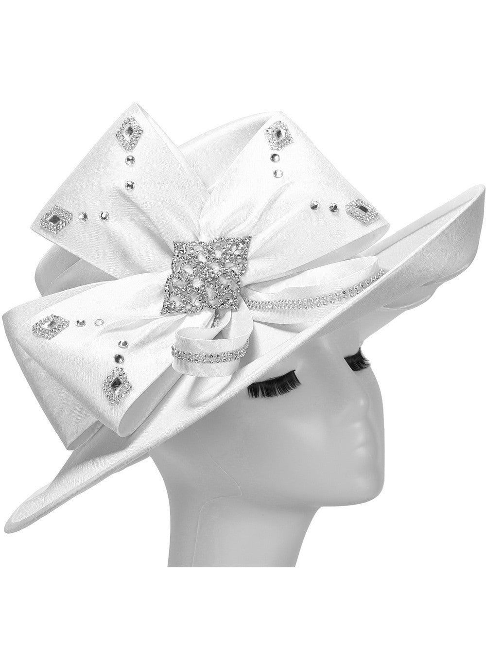 Side Flipped Med Brim Hat w/ Ovsz Flwr and Stones – Giovanna Apparel