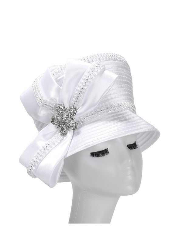 Small Brim Hat w/ Ovsz Rhinestoned Ribbon Decor – Giovanna Apparel