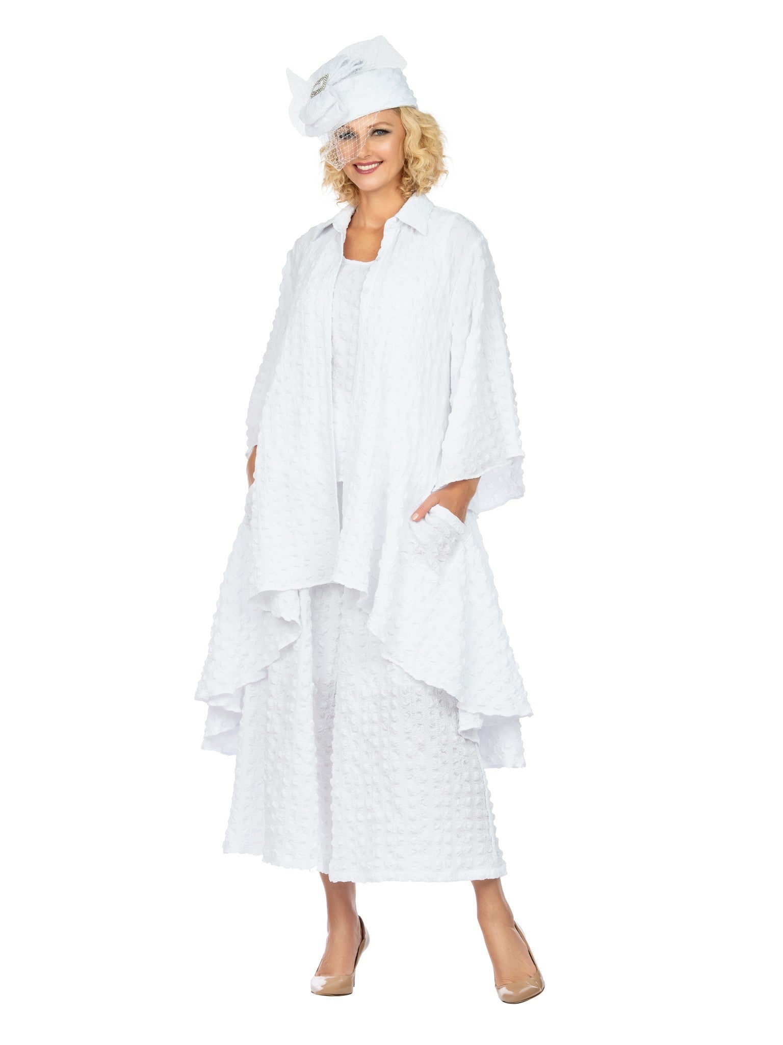 3pc Popcorn Hi-Lo Jkt, Cami, Culottes Set – Giovanna Apparel